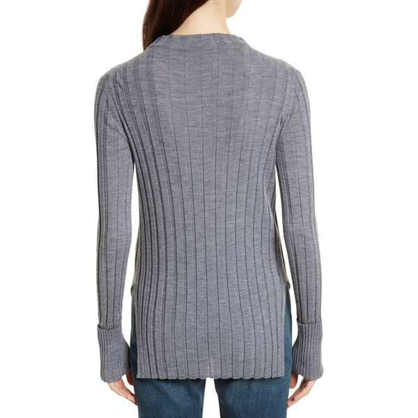 Theory Wide-Ribbed Mock Neck Merino Wool Sweater – evaChic