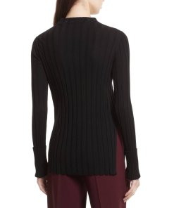 Theory Wide-Ribbed Mock Neck Merino Wool Sweater – evaChic