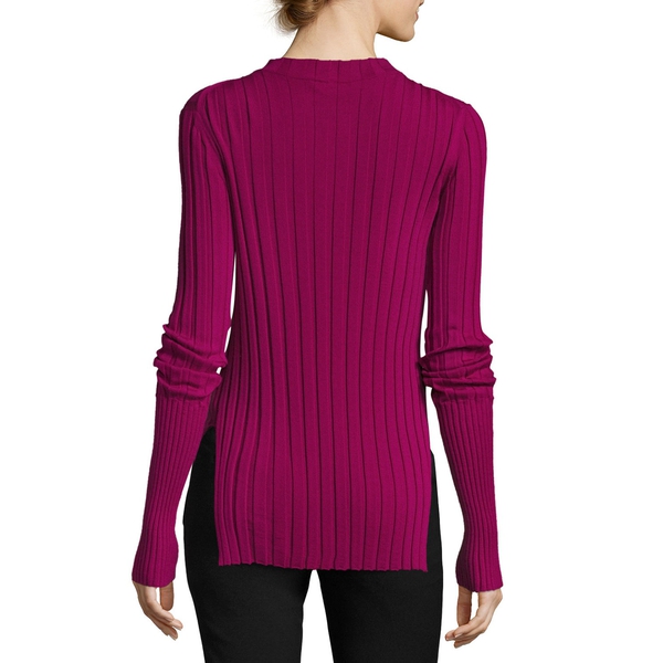 Theory Wide-Ribbed Mock Neck Merino Wool Sweater – evaChic