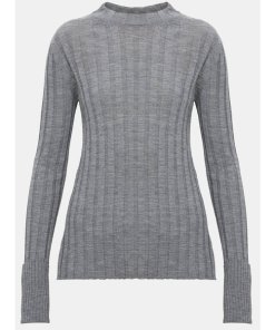 Theory Wide-Ribbed Mock Neck Merino Wool Sweater – evaChic