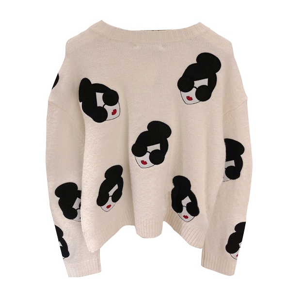Alice + Olivia Gleeson Stace Face Boxy Sweater – evaChic
