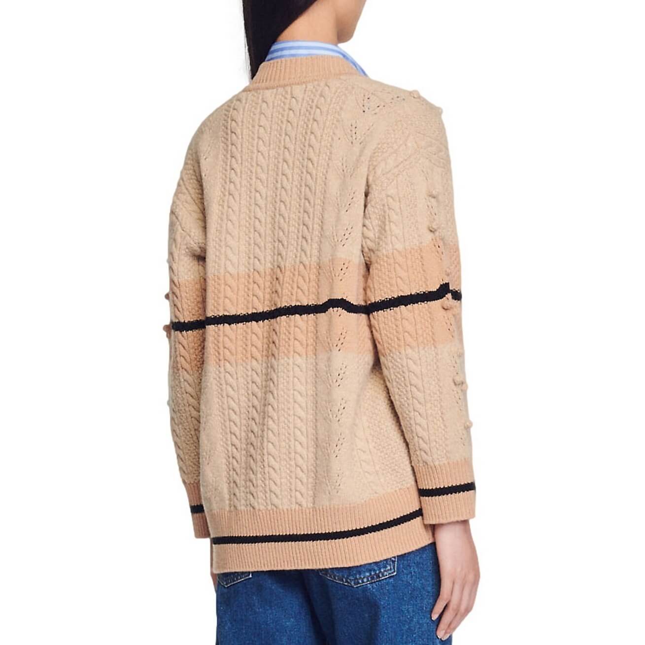 Sandro Simon Smiley-Face Oversize Wool Cardigan – evaChic